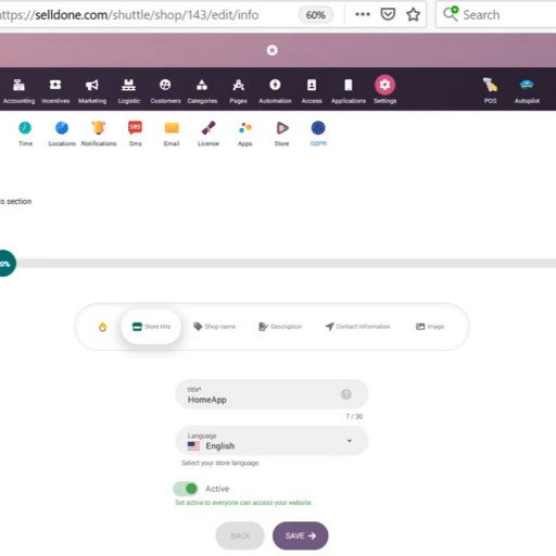 Creating a shop First shop