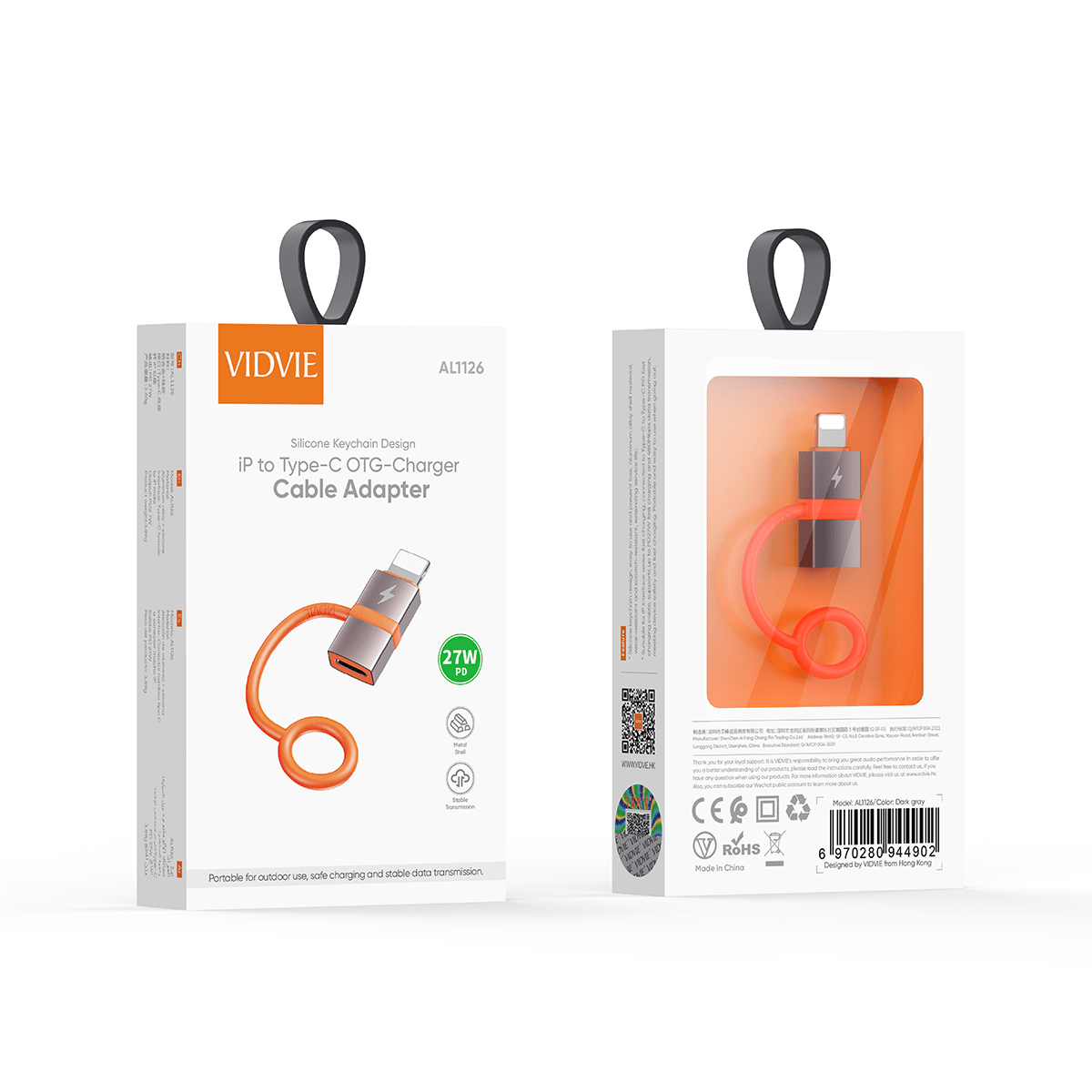 Vidvie AL1126 iPhone to Type-C OTG-Charger Cable Adapter PD 27W